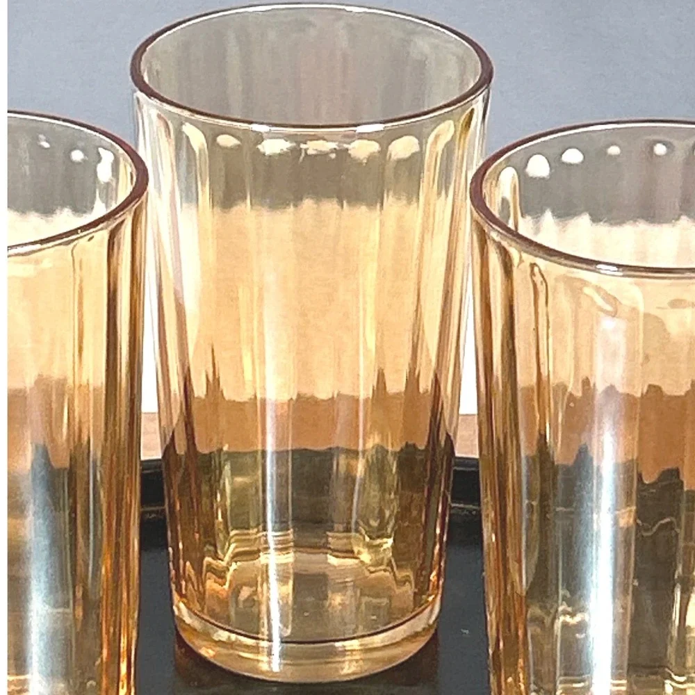 Jeanette Glass | Dining | Jeanette Marigold Glasses Tumblers Peach ...